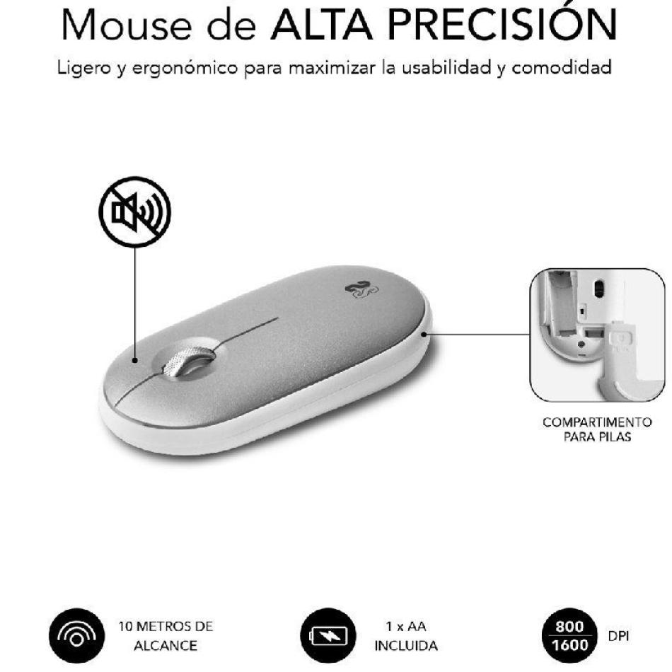 Teclado y Ratón Bluetooth Subblim Pure Combo Extended Plata,