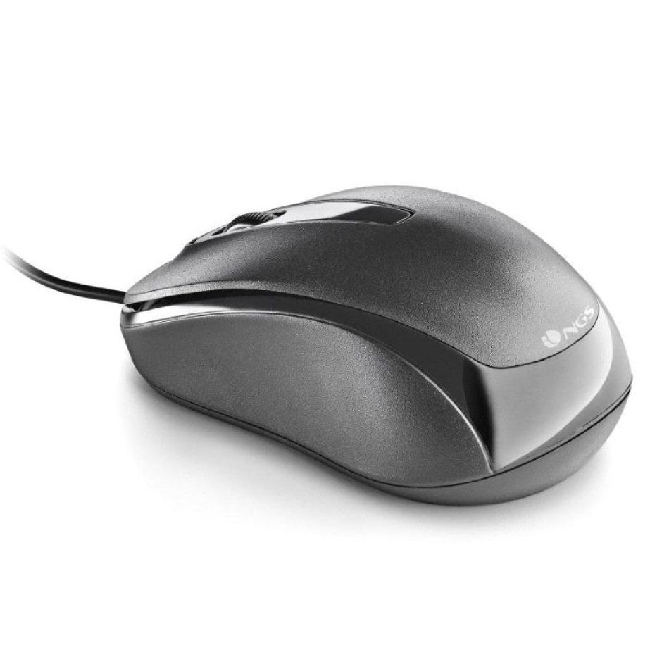 Ratón Mini NGS Easy Delta Ambidextro USB Tipo A 1200 DPI Negro