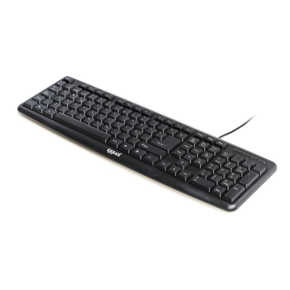 Teclado Estándar iggual CK-BASIC-105T USB QWERTY Negro