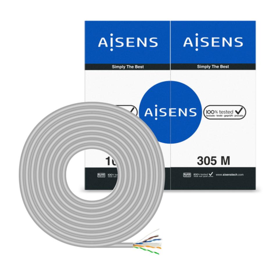 Cable de Red AISENS RJ45 Cat.6 UTP Rigido AWG23 CCA 305M Gris