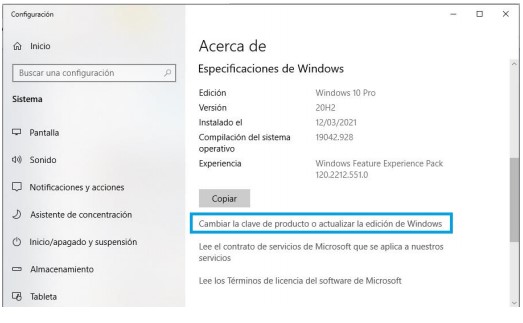 Verificar y activar Windows 10